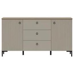 Sideboard Home Affaire "Luminara", cashmere (beige), eiche, B:150cm H:81cm T:41cm, Holzwerkstoff, MDF, Metall, Sideboards, Sideboard, Kommode mit Soft-Close Funktion - 120 oder 150 cm Breite