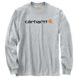 T-Shirt Carhartt "Long-Sleeve Logo", Herren, Gr. XL, grau (erdgrau), Obermaterial: 90% Baumwolle CO. 10% Polyester PES., Shirts T-Shirt