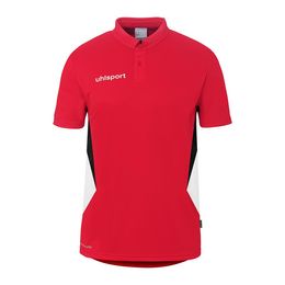 Poloshirt Uhlsport "POLO SHIRT Equipe 29 Kids", M&auml;dchen, Gr. 128, rot (rot, wei&szlig;, schwarz), Obermaterial: 100% Polyester Pol. recyc.., Shirts