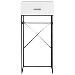 Beistelltisch Home Affaire "Sterling", wei&szlig; und schwarz, schwarz, wei&szlig;, B:60cm H:132cm T:48cm, Tische, Beistelltisch, Konsolentisch mit 1 Schublade - (B/T/H) 60/48/132 cm