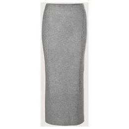 Madeleine Mode Midirock MADELEINE "Strickrock Eleganter Melange-Rock mit Zopfmuster", Damen, Gr. 36, grau (graphit, melange), Obermaterial: 59% Polyacryl PAN. 34% Viskose CV. 7% Elasthan EL., Modern, figurbetont, R&ouml;cke, Zopfmuster
