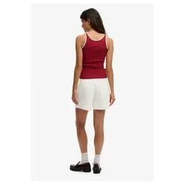Shorts Superdry "STUDIOS SWEAT SHORT", Damen, Gr. XS, N-Gr, sanftes wei&szlig;, Jersey, Obermaterial: 100% Baumwolle, unifarben, slim fit ca. Mitte Knie, Hosen Shorts