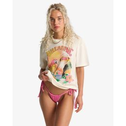 T-Shirt Billabong "BIRDS OF PARADISE", Damen, Gr. S (36), salt crystal, Obermaterial: 100% Baumwolle, Shirts T-Shirt, sportlicher Stil, aus Baumwolle