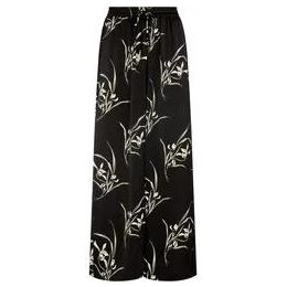 Lily & Lionel Jerseyhose LILY AND LIONEL "Lillibet Wide Leg Large Floral Print Trouser Damen", Damen, Gr. 36, Normalgr&ouml;&szlig;en, schwarz, 100% Polyester, normal, Hosen Jerseyhose