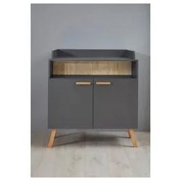 Wickelkommode TRENDTEAM "Mats", grau, B:96cm H:105cm T:78cm, Holzwerkstoff, Wickelkommoden, Wickelkommode