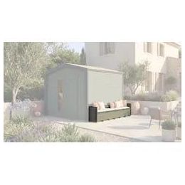 Sitztruhe Weka "optionale Erweiterung f&uuml;r Gartenhaus Killarney", graugr&uuml;n, anthrazit, B:50cm H:63cm T:285cm, Massivholz, Sitzb&auml;nke, verschiedene Farben und Gr&ouml;&szlig;en