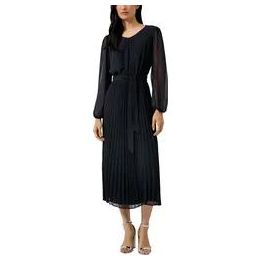 Meshkleid s.Oliver BLACK LABEL, Damen, Gr. 36, N-Gr, navy, Mesh;Web, Obermaterial: 100% Polyester, unifarben, k&ouml;rpernah 7/8-L&auml;nge, Rundhals, elastischer Bund, Kleider, mit seitlichem Bindeg&uuml;rtel