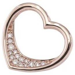 Herzanh&auml;nger Jobo "Anh&auml;nger Ros&eacute;goldanh&auml;nger Herz 15 mm", ros&eacute;gold 585, Schmuckanh&auml;nger, Damen, SI = kleine Einschl&uuml;sse, Diamanten Ros&eacute;gold 585, Diamanten, Ros&eacute;gold 585, 14 Karat 585 Ros&eacute;gold mit 15 Diamanten
