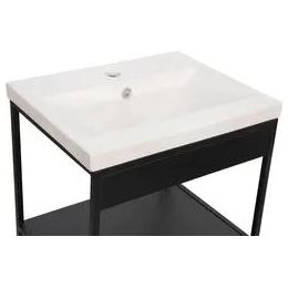 Waschbecken Welltime "Lodi", wei&szlig;, B:52cm H:18cm T:40cm, Keramik, Waschtische, Waschbecken, Rechteckiger Keramik-Einsatzwaschbecken in Wei&szlig; - (B/T/H) 52/40/18 cm