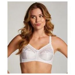Hunkem&ouml;ller B&uuml;gelloser BH HUNKEM&Ouml;LLER "Nicht-vorgeformter, b&uuml;gelloser Sara", Damen, Gr. 90D, Cup D, wei&szlig;, 62% Polyamid, 32% Polyester, 6% Elasthan, BHs