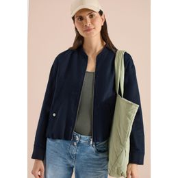 Blouson Cecil, Damen, Gr. L (42), universal blau, Stoff, 100% Leinen, unifarben, normal normal, Rundhals, Rippb&uuml;ndchen, Jacken Blouson, aus Leinen