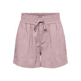 Shorts Only "ONLARIS LIFE PULL UP SHORTS WVN CC", Damen, Gr. L, N-Gr, burnished lila, Web, Obermaterial: 93% Viskose, 7% Polyester, unifarben, regular fit kurz, Hosen Shorts, mit Bindeverschluss