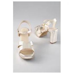 High-Heel-Pantolette ANISTON SHOES, Damen, Gr. 42, goldfarben, Lederimitat, gl&auml;nzend, Schuhe, High-Heel-Sandalette, Partyschuh - NEUE KOLLEKTION