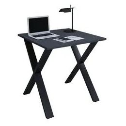 Schreibtisch Vcm "Schreibtisch B&uuml;rotisch Computertisch 80x80 Lona X", schwarz (schwarz, anthrazit), B:80cm T:80cm, Tische, Schreibtisch
