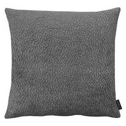 Dekokissen Apelt "Toulouse", dunkelgrau, unifarben, B:46cm H:0,5cm L:46cm, Polyester, Dekokissen_Sitzkissen_Kissenh&uuml;llen, Chenille mit 3D-Effekt