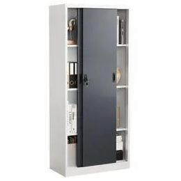 Aktenschrank Vcm "B&uuml;roschrank Stahlschrank abschlie&szlig;bar Malivo 4fach", schwarz (wei&szlig;, anthrazit), B:80cm T:40cm, Obermaterial: 100% Metall MT., Schr&auml;nke