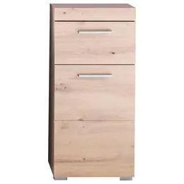Unterschrank Welltime "Avena", asteichefarben, B:37cm H:79cm T:31cm, Schr&auml;nke, Unterschrank, Badezimmerkommode mit 1 Schublade und 1 T&uuml;r - Ma&szlig;e (B/T/H) 37/31/79 cm
