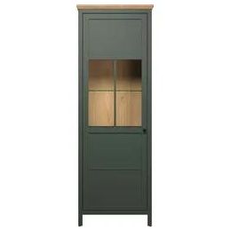 Vitrine Home Affaire "Vienna", tannengr&uuml;n, eiche, B:69cm H:198cm T:39cm, FSC-zertifizierter Holzwerkstoff, Schr&auml;nke, Vitrine, Standvitrine mit Beleuchtung und 5 F&auml;chern im Landhausstil