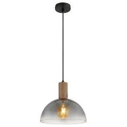 NOWA H&auml;ngeleuchte "ROMY", schwarz matt, 1, &Oslash; 30cm H: 120cm, 1 Stk., Leuchten, H&auml;ngeleuchte Holz & Glas, h&ouml;henverstellbar, stilvoll modern, H&auml;ngeleuchte