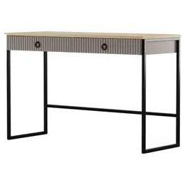 Konsolentisch Home Affaire "Luminara", cashmere (beige), eiche, schwarz, eiche, B:119cm H:76cm T:45cm, Tische, Konsolentisch, Flurtisch mit 2 Soft-Close Schubladen - 119/45/76 cm