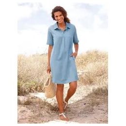 Jeanskleid Casual Looks "Jeans-Kleid", Damen, Gr. 48, Normalgr&ouml;&szlig;en, blau, bleached, Twill, 100% Baumwolle, unifarben, kurz, Kleider