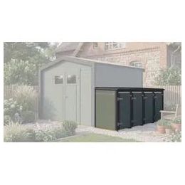 M&uuml;lltonnenbox Weka "Killarney", gr&uuml;ngrau, anthrazit, B:300cm H:127cm T:92cm, Massivholz, Aufbewahrungsboxen, Metall pulverbeschichtet, f&uuml;r 4 M&uuml;lltonnen, BxTxH: 300x92x127 cm