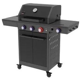Gasgrill El Fuego "Key West", grau, schwarz, B:122cm H:116,5cm T:58cm, Grills, 13 kW (3 Brenner je 3,0 kW + 1 Turbobrenner 4,0 kW)