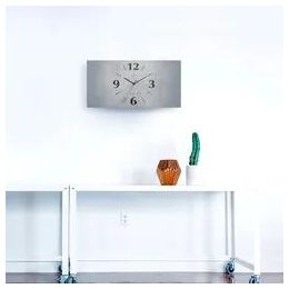 Wanduhr Artland "Grauer Beton", grau, B:50cm H:25cm T:0,3cm, Wanduhren, Wanduhr, wahlweise mit Quarz- oder Funkuhrwerk, lautlos ohne Tickger&auml;usche
