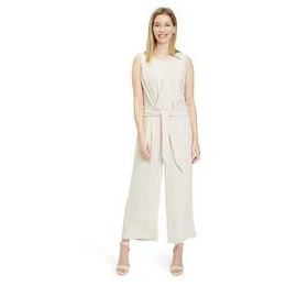 BETTY & CO Overall BETTY & CO "Damen ohne Arm", Damen, Gr. 38, Normalgr&ouml;&szlig;en, creme, Obermaterial: 100% Polyester. Futter: 100% Polyester, tailliert, Rundhals, Overalls Overall, Falten