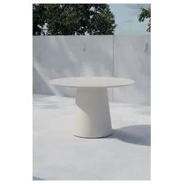 Gartentisch VENTURE HOME "Lanzo, runde Esstafel f&uuml;r den Au&szlig;enbereich", beige, beige, beige, B:120cm H:75cm T:120cm, Tische, Gartentisch, Outdoortisch rund, Aluminiumgestell (&Oslash;120 cm), wetterfest
