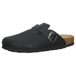 Hausschuh Rohde "Rohde Pantoletten Leder", Herren, Gr. 44, schwarz, Leder, Schuhe Hausschuh