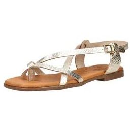 Zehentrenner OH MY SANDALS "Oh My Sandals Zehensteg Leder", Damen, Gr. 39, champagne, Leder, Schuhe Zehentrenner
