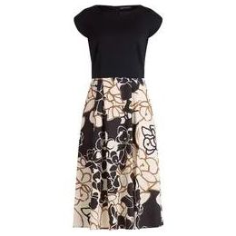 Etuikleid Betty Barclay "Materialmix, Damen mit ausgestelltem Rock", Damen, Gr. 40, Normalgr&ouml;&szlig;en, beige, schwarz, Obermaterial: 100% Baumwolle, tailliert lang, Rundhals, Kleider Etuikleid