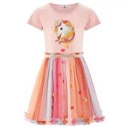 Sommerkleid happy girls "M&auml;dchenkleid", M&auml;dchen, Gr. 116, EURO-Gr&ouml;&szlig;en, powder pink, Stoff, 100% Polyester, normal, Kleider Sommerkleid
