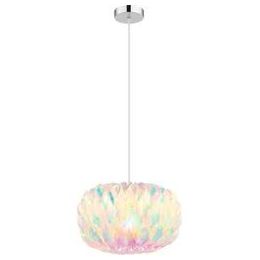 Globo LIGHTING H&auml;ngeleuchte "JUANA", verchromt, 1, &Oslash; 35cm H: 120cm, 1 Stk., Leuchten, Verchromte H&auml;ngeleuchte mit Klarglas, modern & flexibel, H&auml;ngeleuchte