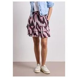 Minirock Street One, Damen, Gr. 42, clouded blush, Web, Obermaterial: 100% Polyester. Futter: 100% Modal, bedruckt, normal ca. Mitte Oberschenkel, R&ouml;cke Minirock, Sommerrock aus Chiffon mit Animal-Print
