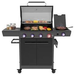 Gasgrill El Fuego "Key West", grau, schwarz, B:133cm H:116,5cm T:58cm, Grills, 16 kW (4 Brenner je 3,0 kW + 1 Turbobrenner 4,0 kW)