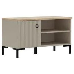 Sitzbank Home Affaire "Luminara", cashmere, eiche, B:85cm H:49cm T:41cm, Holzwerkstoff, MDF, Metall, Sitzb&auml;nke, Sitzbank, Schuhbank mit Platz f&uuml;r bis zu 3 Schuhpaare - (B/T/H) 85/41/49 cm