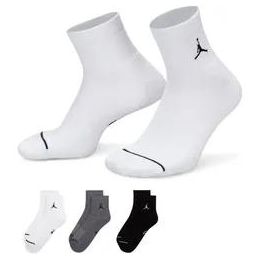 Funktionssocken Nike "U J ED CUSH POLY ANKLE 3PR 144", Damen, Gr. M (38/41), multi, color, Obermaterial: 97% Polyester, 2% Elasthan, 1% Nylon, Socken, f&uuml;r den Alltag, mit schwei&szlig;ableitendem Material, sportlicher Stil