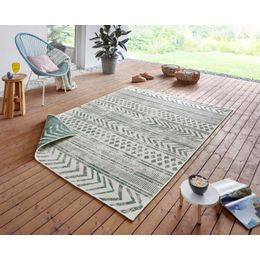 Teppich Hanse Home "BIRI Wendeteppich" Gr. 2, beige (creme, gr&uuml;n), B:80cm H:5mm L:150cm, Polypropylen (PP), Teppiche, Teppich, In-& Outdoor, Wetterfest, Balkon, L&auml;ufer, Wohnzimmer, Wasserfest, Boho