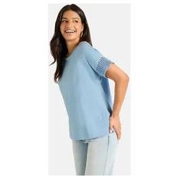 LIEBLINGSST&Uuml;CK T-Shirt LIEBLINGSST&Uuml;CK "CarinaL", Damen, Gr. S, 424, blau bell, 95% Baumwolle, 5% Elasthan, loose fit, Rundhals, Shirts T-Shirt, mit Baumwoll-Anteil