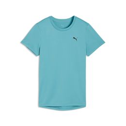 Trainingsshirt Puma "W TAD ESSENTIAL CREW TEE", Damen, Gr. L, baltic sea blau, Jersey, Obermaterial: 100% Polyester, regular fit normal, Rundhals, Shirts, Regular Fit, mit Rundhalsausschnitt, mit seitlichen Schlitzen