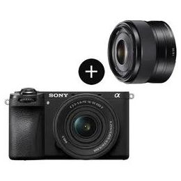 Sony Systemkamera "Set: SELP18105G Objektiv + ILCE6700B", schwarz, B:12,2cm H:6,9cm T:7,51cm, Fotokameras, Spiegellose APS-C-Kamera, KI-Autofokus, 5-Achsen-Bildstabilisierung