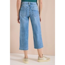 Loose-fit-Jeans Cecil, Damen, Gr. 34, L&auml;nge 24, light blau washed, Jeans, 78% Baumwolle, 20% Polyester, 2% Elasthan, unifarben, 3/4-L&auml;nge, Jeans, High Waist