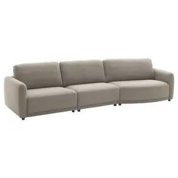 Sch&ouml;ner Wohnen 3-Sitzer "Wonder, Modernes Design mit sanfter Rundung", silber, B:349cm H:86cm T:125cm, 99% Polyester, 1% Polyacryl, SCH&Ouml;NER WOHNEN-KOLLEKTION, Sofas, Organische Form, Kammerkissen-Komfort & XXL-Ma&szlig;e