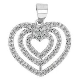 Adelia&acute;s Kettenanh&auml;nger ADELIA ́S "Damen Anh&auml;nger &ndash; Herz Herzanh&auml;nger aus 925 Silber mit Zirkonia", silber, Schmuckanh&auml;nger, Damen, Silber 925 (Sterlingsilber), Kettenanh&auml;nger, Perfekt als Geschenk zum einen besonderen Tag