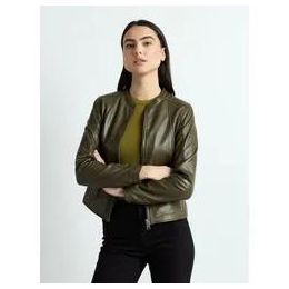 Lederjacke JCC "31025192", Damen, Gr. 38, olive, Oberstoff: 100% Lammleder; Futter: 100% Polyester; Taschenfutter: 100% Baumwolle, Jacken