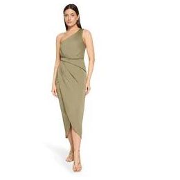 Abendkleid Vera Mont "Damen mit Raffung", Damen, Gr. 44, Normalgr&ouml;&szlig;en, herb gr&uuml;n, Satin, Obermaterial: 100% Polyester. Futter: 95% Polyester, 5% Elasthan, figurbetont lang, asymmetrischer Ausschnitt, Kleider Abendkleid, Material