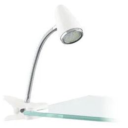 Eglo Klemmleuchte "RICCIO 1 Klemmlicht - Kunststoff, Stahl - GU10 - 1X2,8W - IP20", wei&szlig;, chrom, 1, H: 33cm, 1 Stk., Leuchten, Klemmlampe, Schreibtischlampe, Leselampe, L18 x H33 cm, Klemmleuchte