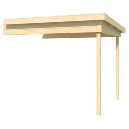 Schleppdach Lasita Maja "Zambezi 200", beige (naturbelassen), B:2.600cm H:2.109cm T:2.246cm, Massivholz, Gartenhaus-Anbaud&auml;cher, Dachverl&auml;ngerung 28 mm